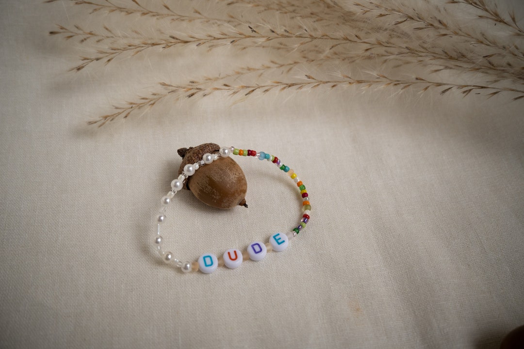 DUDE : Cute Colourful Beaded Friendship Bracelet - Etsy