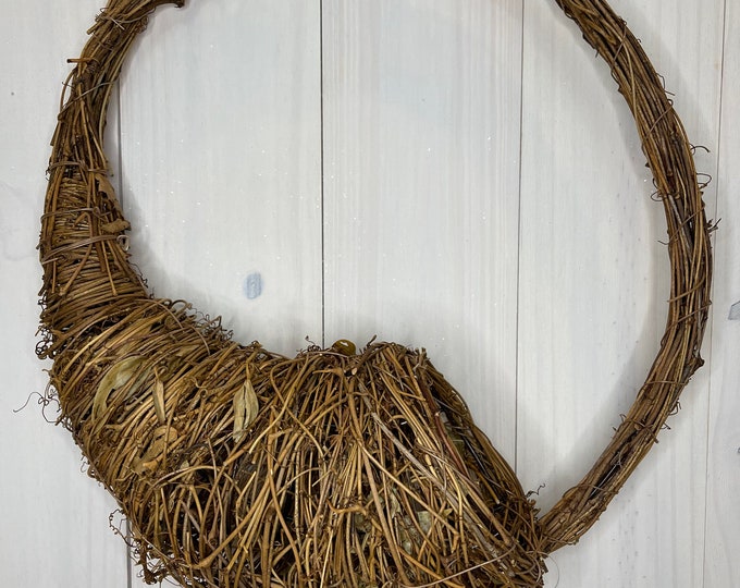 Set of 2 Cornucopia Grapevine Base, Cornucopia Wreath Base, Twig ...