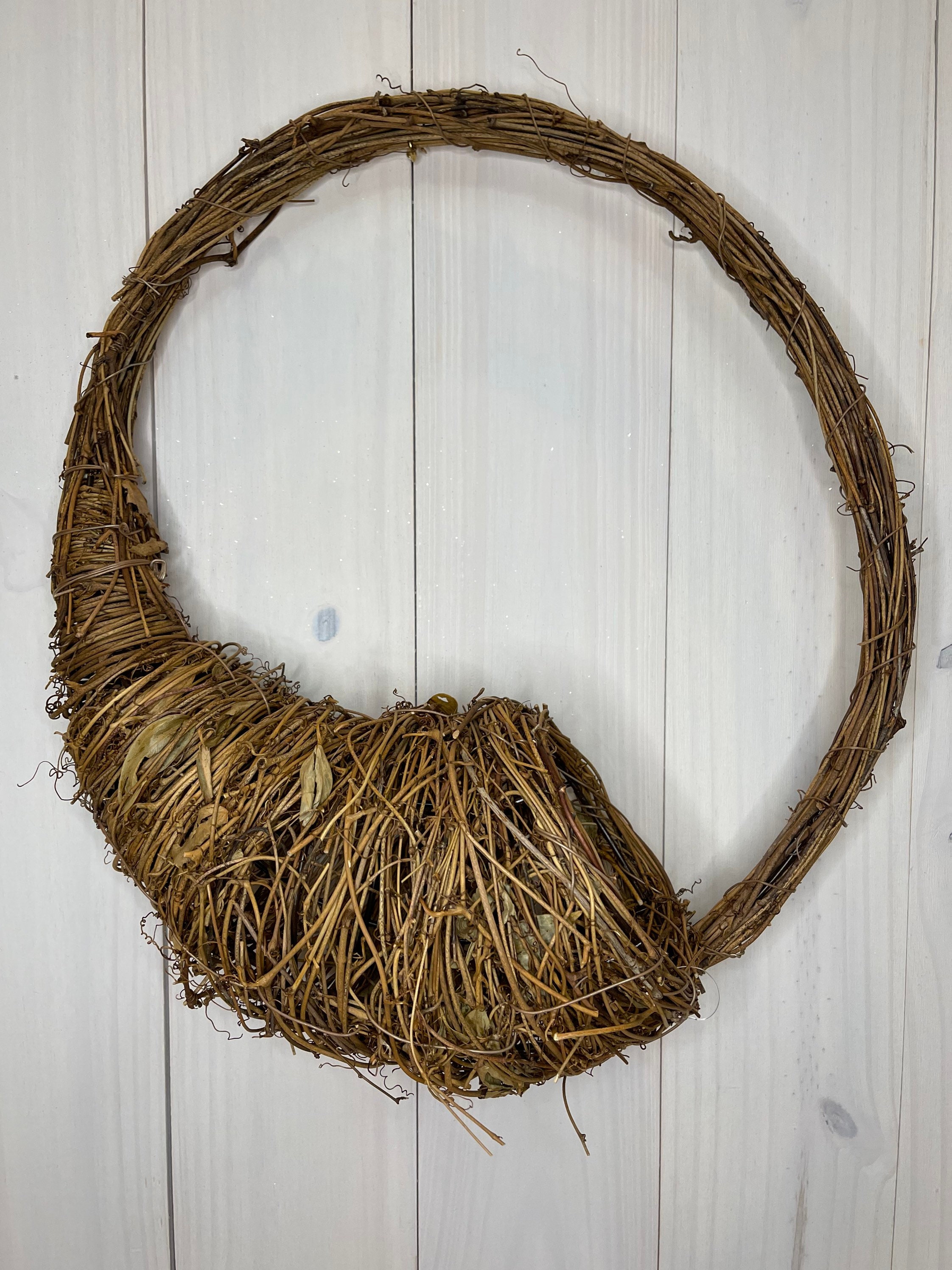 Set of 2 Cornucopia Grapevine Base, Cornucopia Wreath Base, Twig ...