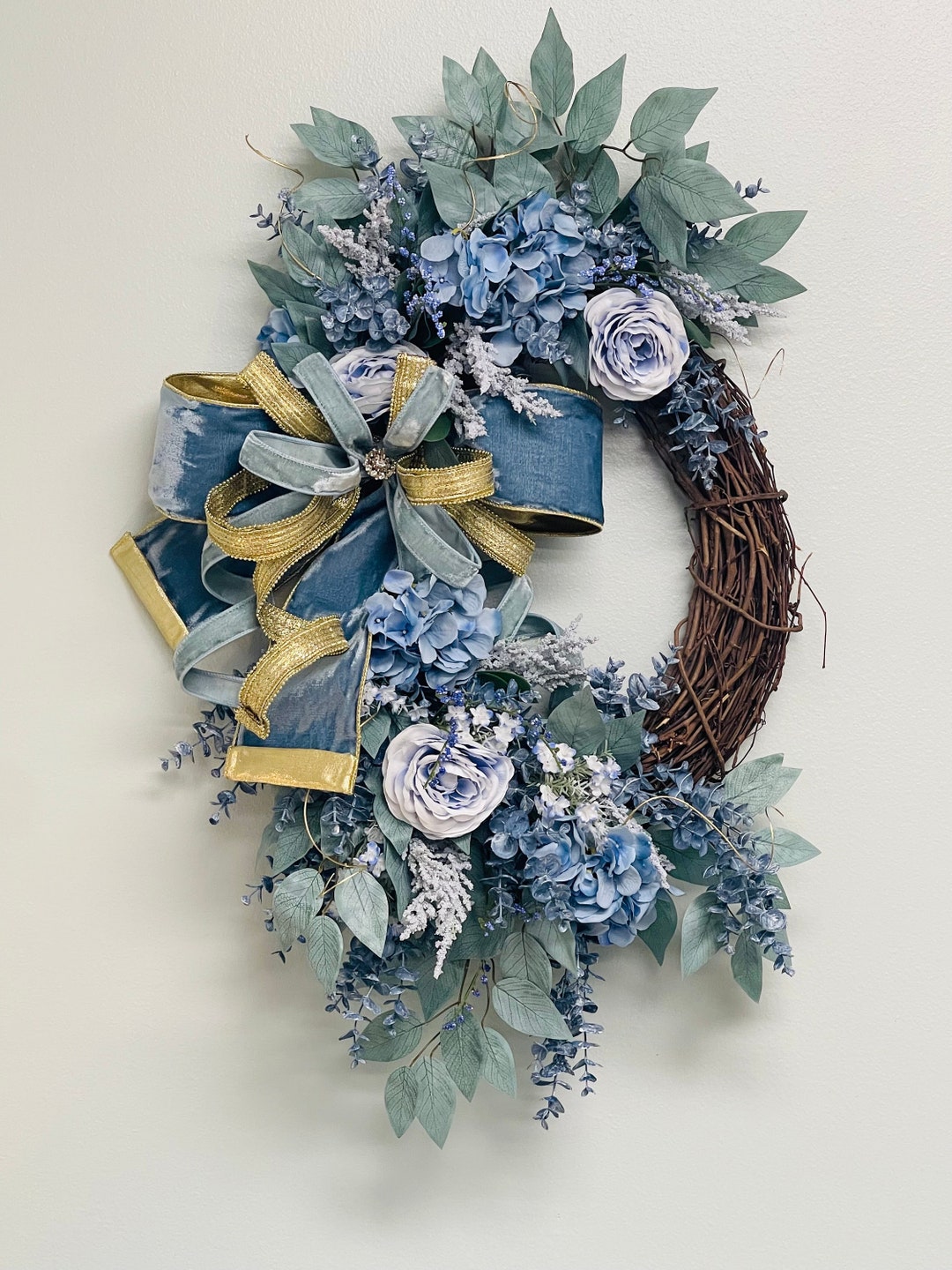 Bridgerton, Party Decor, Bridgerton Wreath, Daphne Wreath, Blue Floral ...