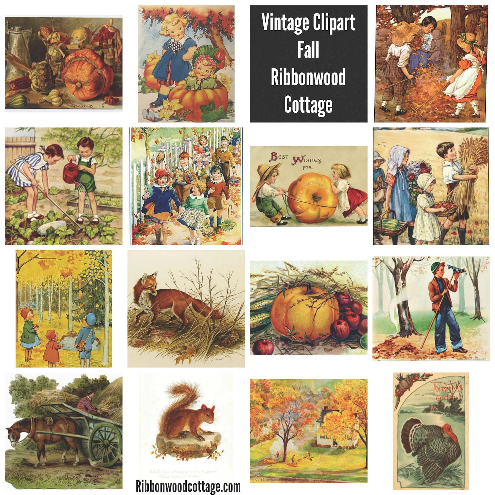 Fall Printable Vintage Fall Clipart Printable Planner Junk - Etsy