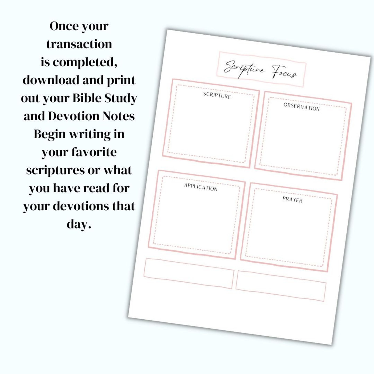 Bible Study and Devotion Notes Printable Pages Instant Download 99 ...