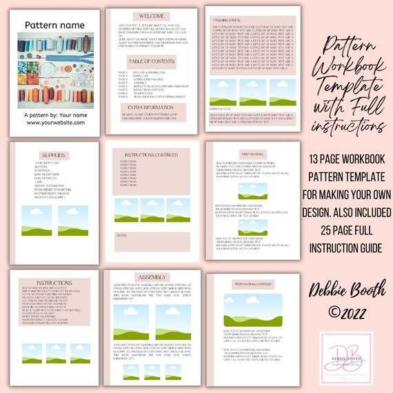 Pattern Workbook Template Digital Pattern Editable Design and | Etsy