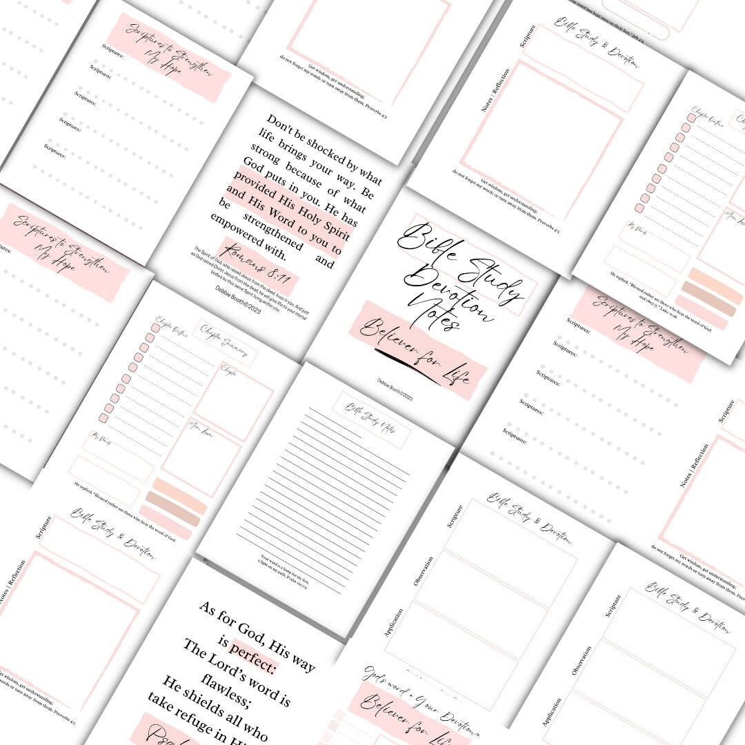 Bible Study and Devotion Notes Printable Pages Instant Download 99 ...