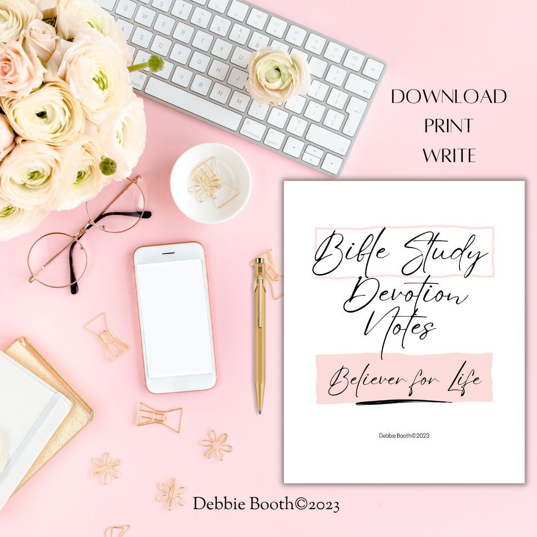 Bible Study and Devotion Notes Printable Pages Instant Download 99 ...
