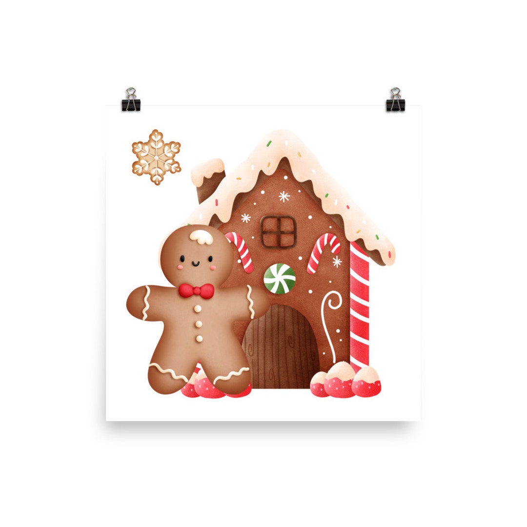 Gingerbread Cookie, Gingerbread House Poster - Etsy