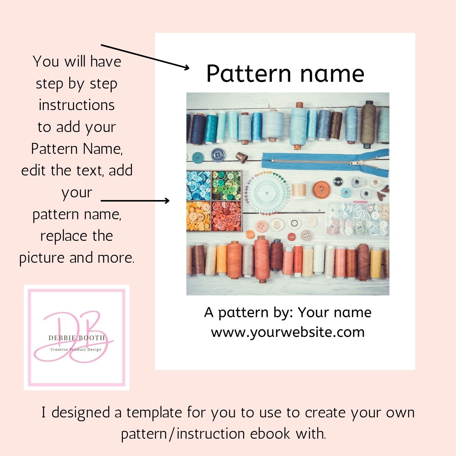 Pattern Workbook Template Digital Pattern Editable Design and 25page ...