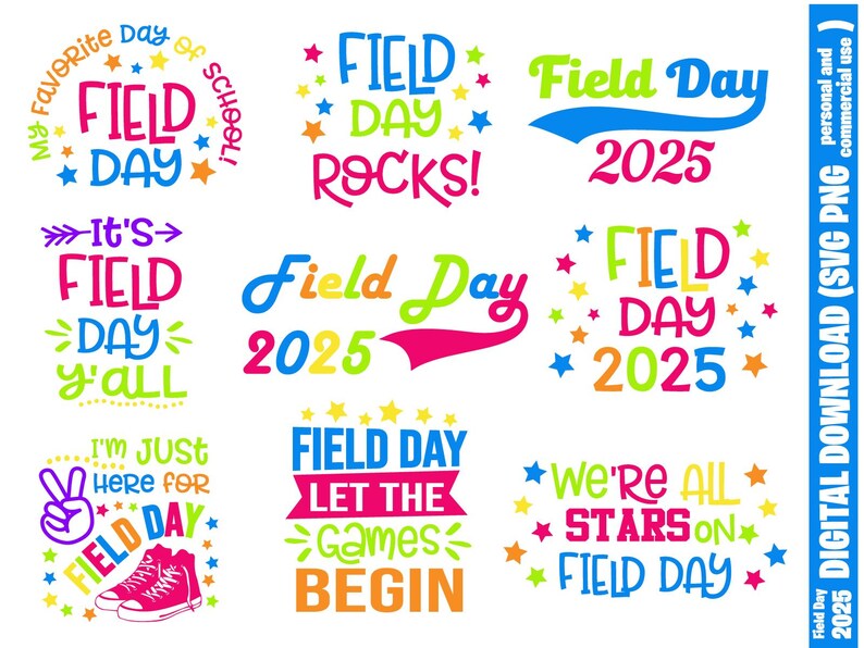 Field Day Svg Bundle, Field Day 2025 Svg, End of School Png, School ...