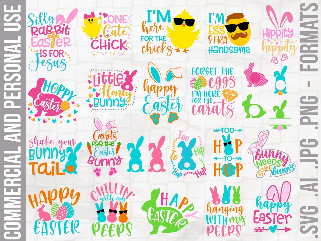 Easter SVG Bundle, 25 Happy Easter SVG, Easter Bunny Favorite Saying ...