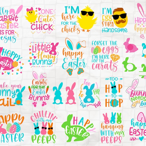 Happy Easter Bunny Svg - Etsy
