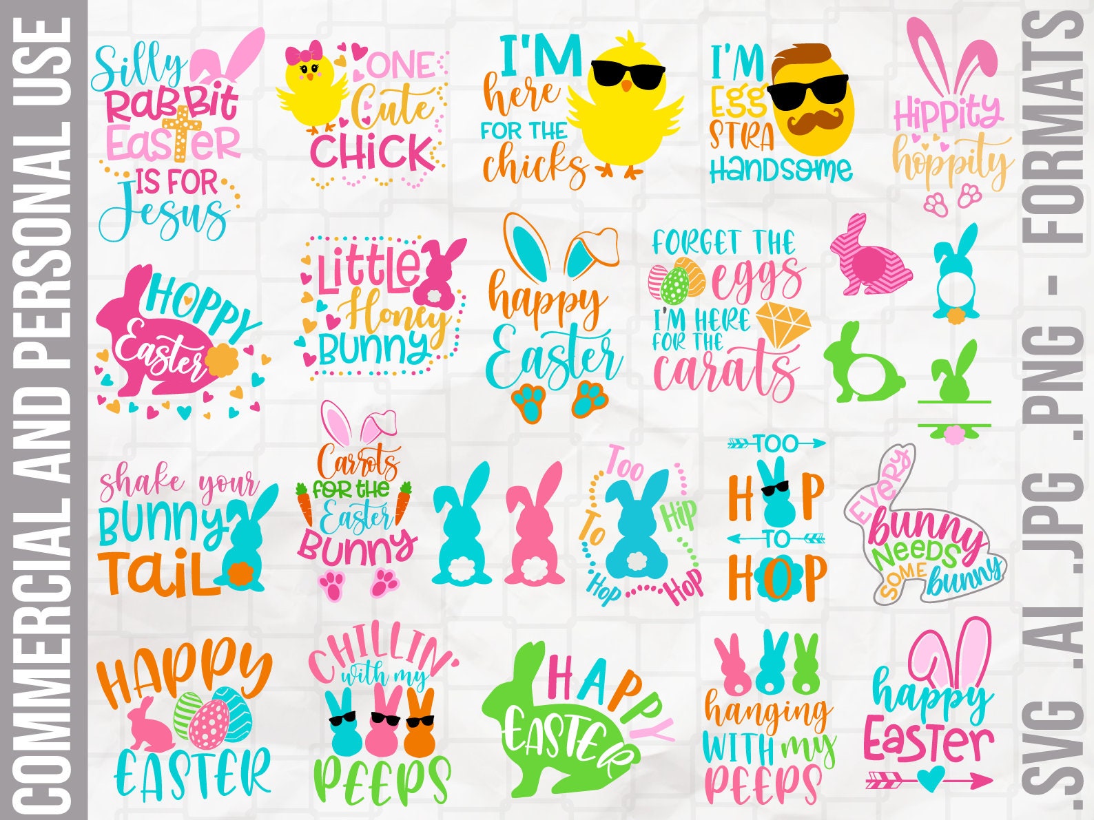 Easter SVG Bundle 25 Happy Easter SVG Easter Bunny Favorite - Etsy