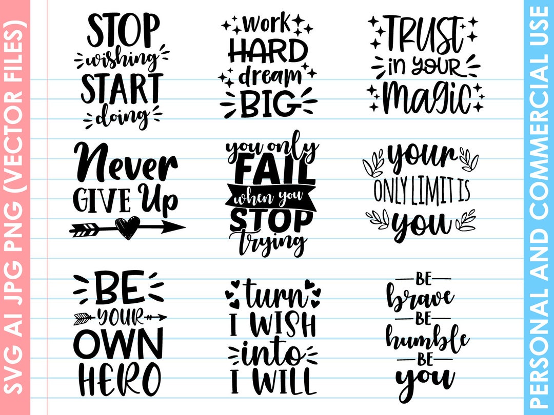 Inspirational Quotes SVG Bundle, Sayings Svg, Inspirational Svg ...
