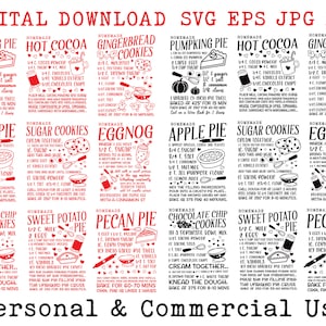 Kitchen SVG Bundle , Recipe SVG, , Chocolate Chip Cookie Recipe SVG ...