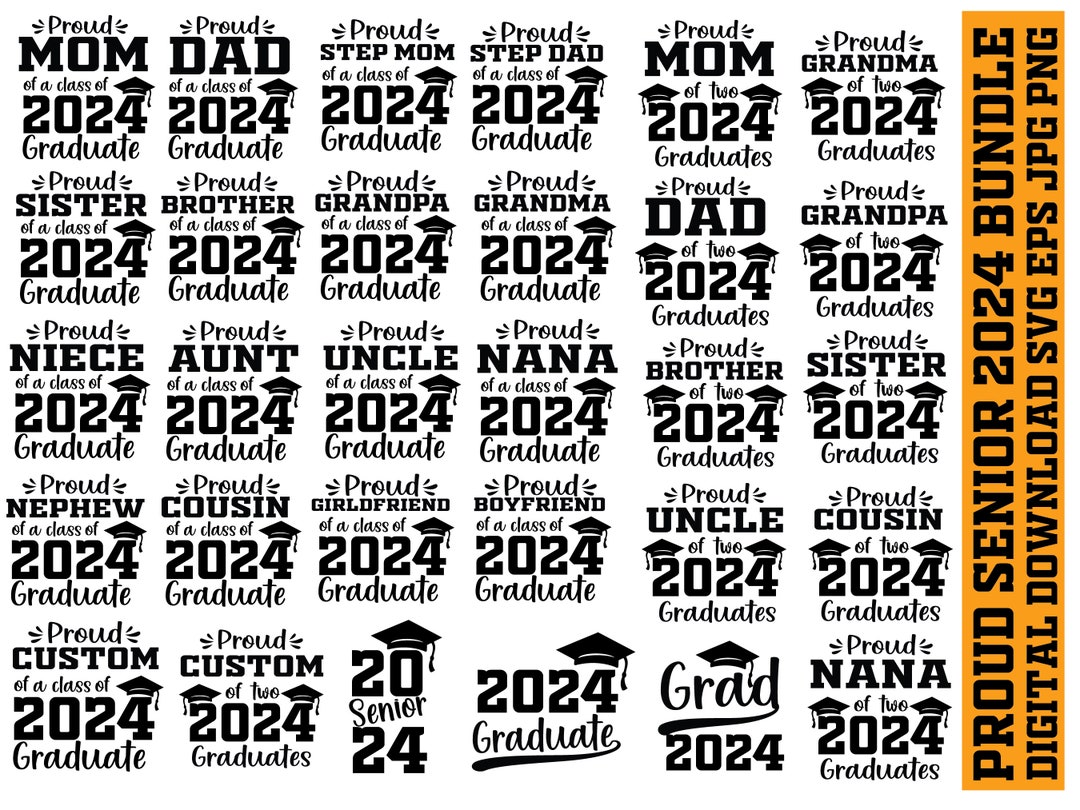 Proud of A 2024 Graduate Svg, Graduation SVG Bundle, Proud Mom of a ...