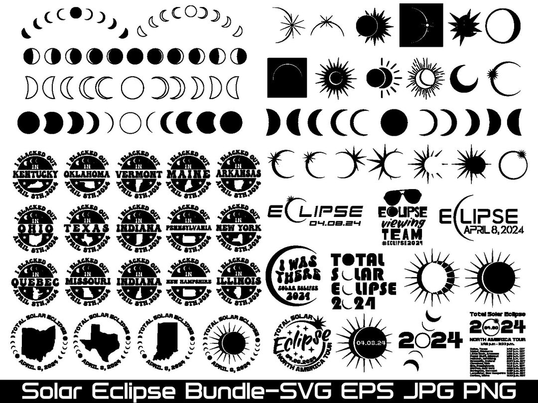 Eclipse 2025 Svg Bundle, Eclipse Svg, Blacked Out in USA , 2025 Svg ...