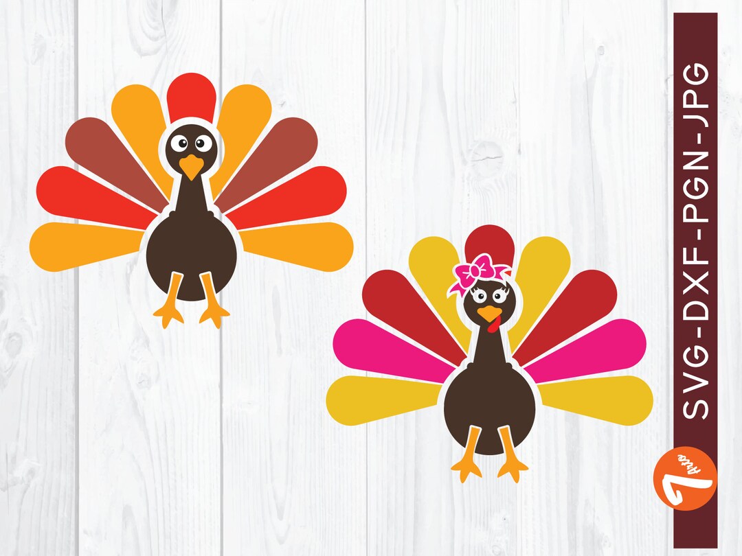 Turkey Svg, Girl Turkey Svg, Boy Turkey Svg, Thanksgiving Svg Dxf Eps ...