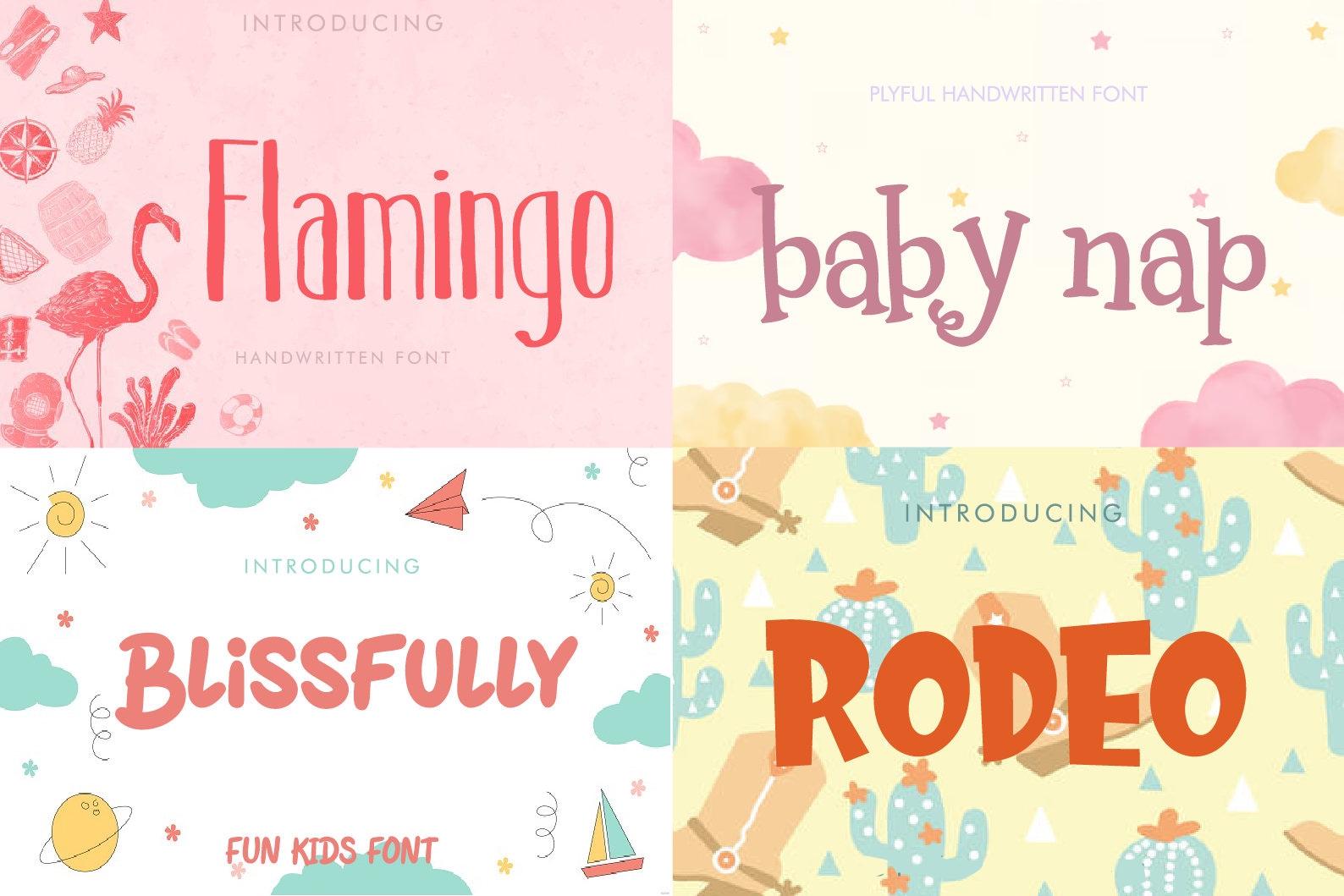 Playful Font Bundle, Kids Font, Baby Font, Fun Font, Cute Font, Craft ...