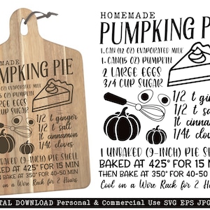 Kitchen SVG , Recipe Svg,pumping Pie Svg, Pumping Pie Recipe SVG ...