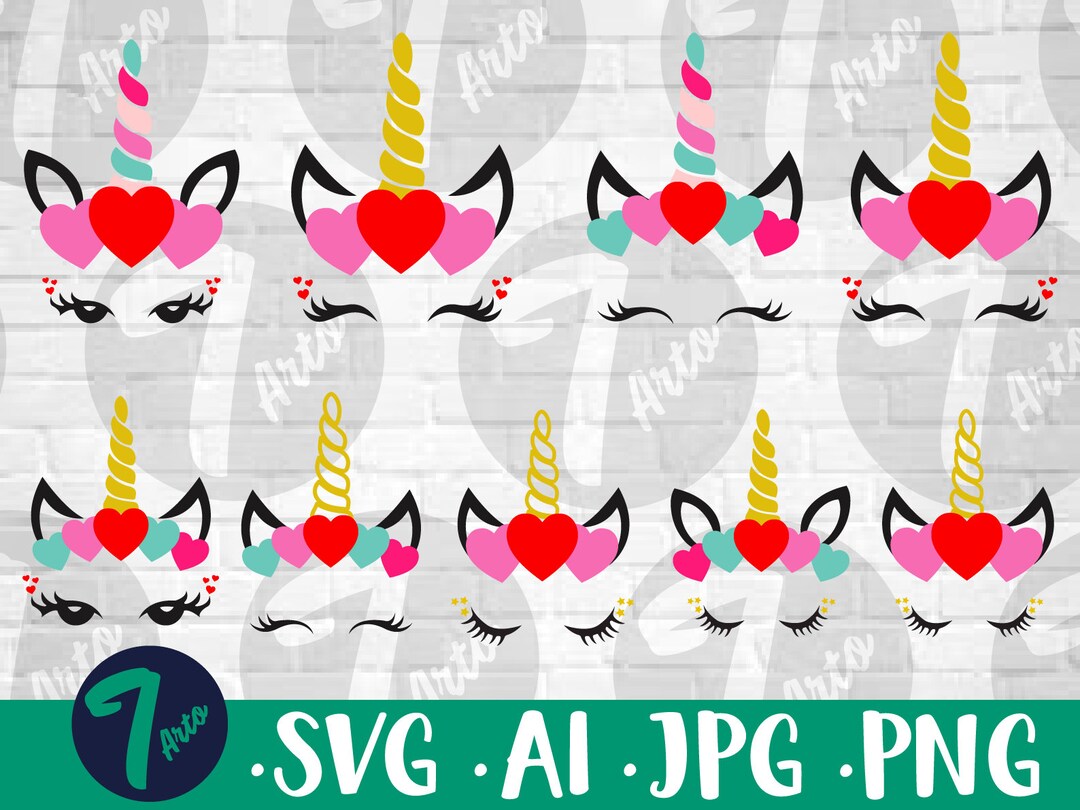 Unicorn Svg, Valentines Unicorn Svg, Valentines Day SVG, Unicorn Bundle ...