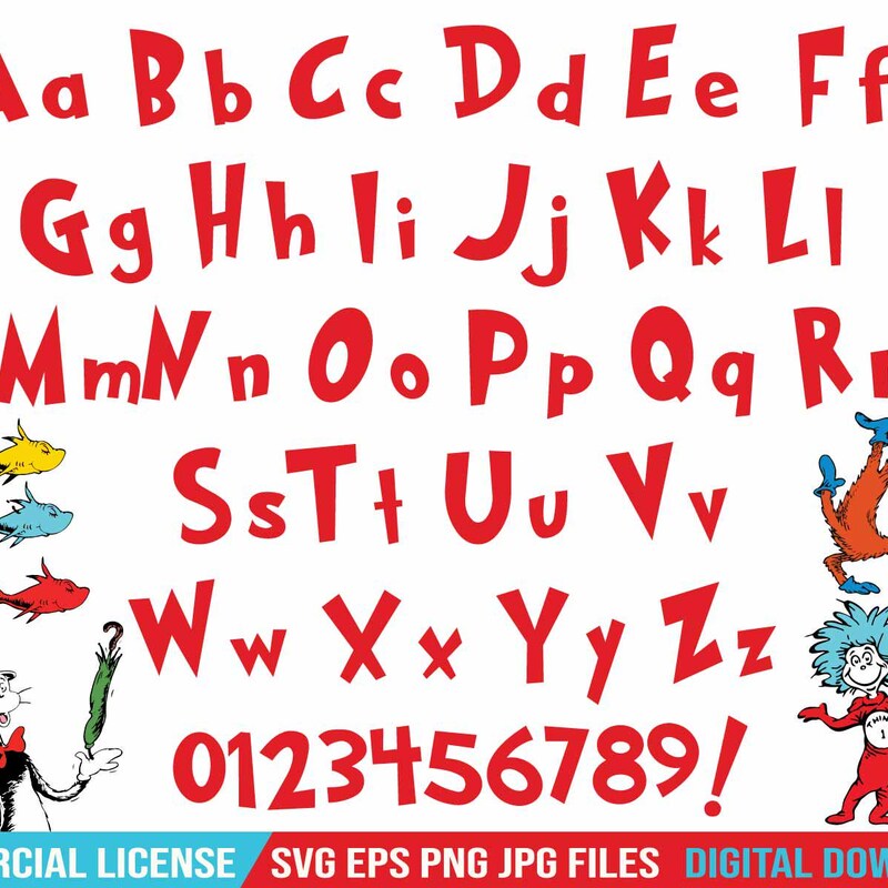 Dr Seuss Font Svg - Etsy