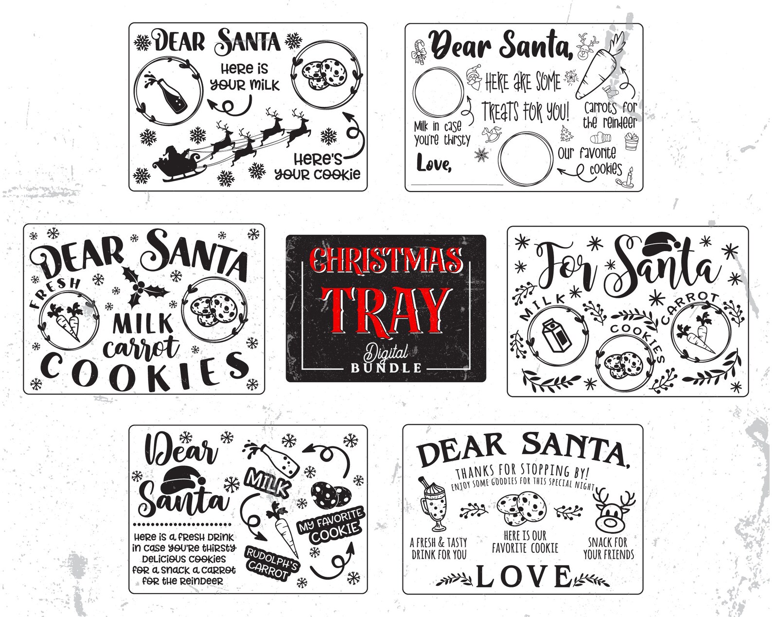 Christmas Tray SVG Bundle, Santa Tray SVG Bundle, Christmas Svg Png ...