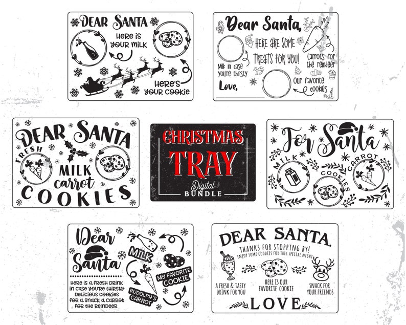 Christmas Tray SVG Bundle Santa Tray SVG Bundle Christmas - Etsy