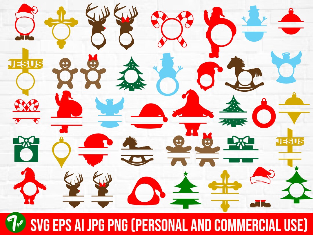 Christmas Monogram Bundle SVG Files, Christmas Tree Monogram Svg, Santa ...