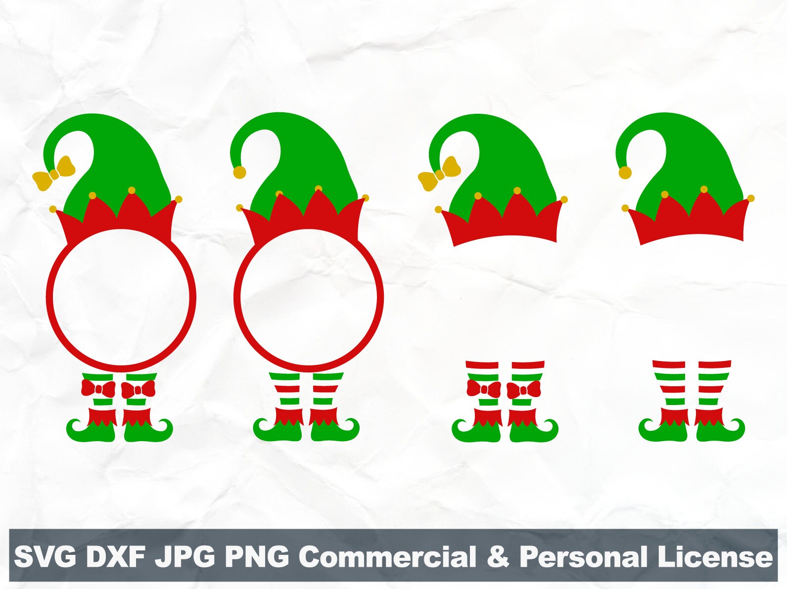 Elf Bundle SVG Files, Christmas SVG Elf Monogram Svg, Christmas Gift ...