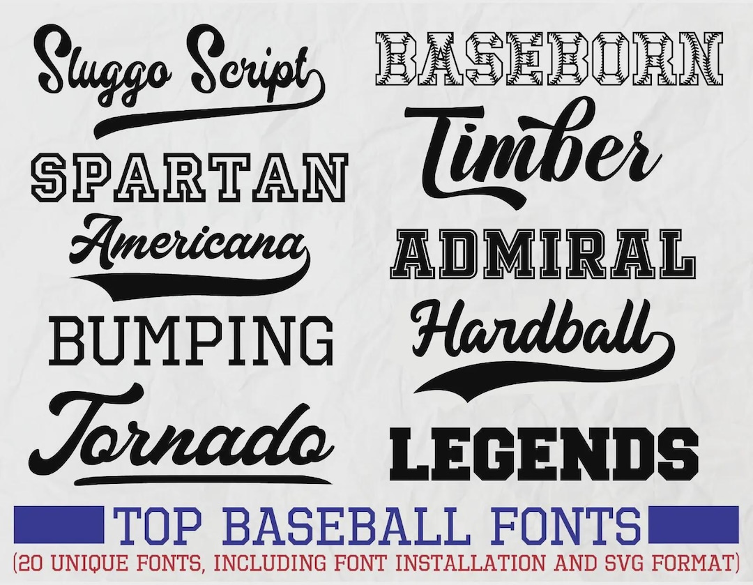 Baseball Font Bundle, Baseball Letters, 20 Baseball Fonts for Cricut ...