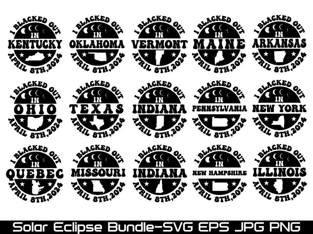 Eclipse 2025 Svg Bundle, Eclipse Svg, Blacked Out in USA April 8th ...
