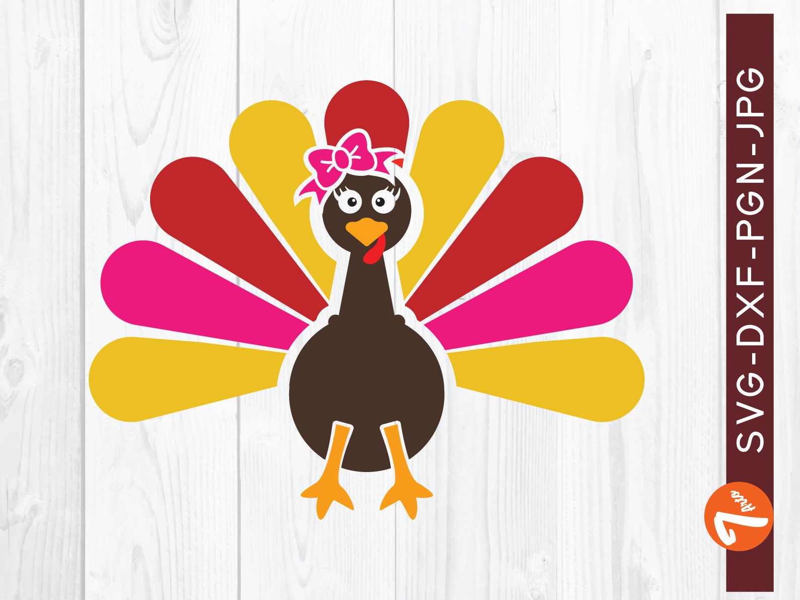 Turkey Svg, Girl Turkey Svg, Thanksgiving Svg Dxf Eps Png, Kids Cut ...