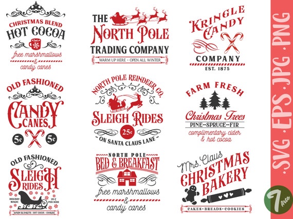 Farmhouse Christmas SVG Rustic Christmas Bundle Svg Vintage - Etsy