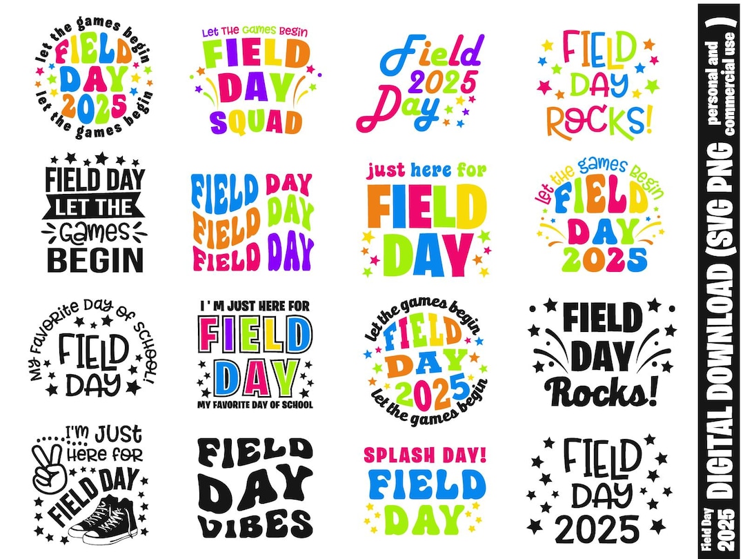 Field Day Svg Bundle, Field Day 2025 Svg, School Svg, End of School Svg ...
