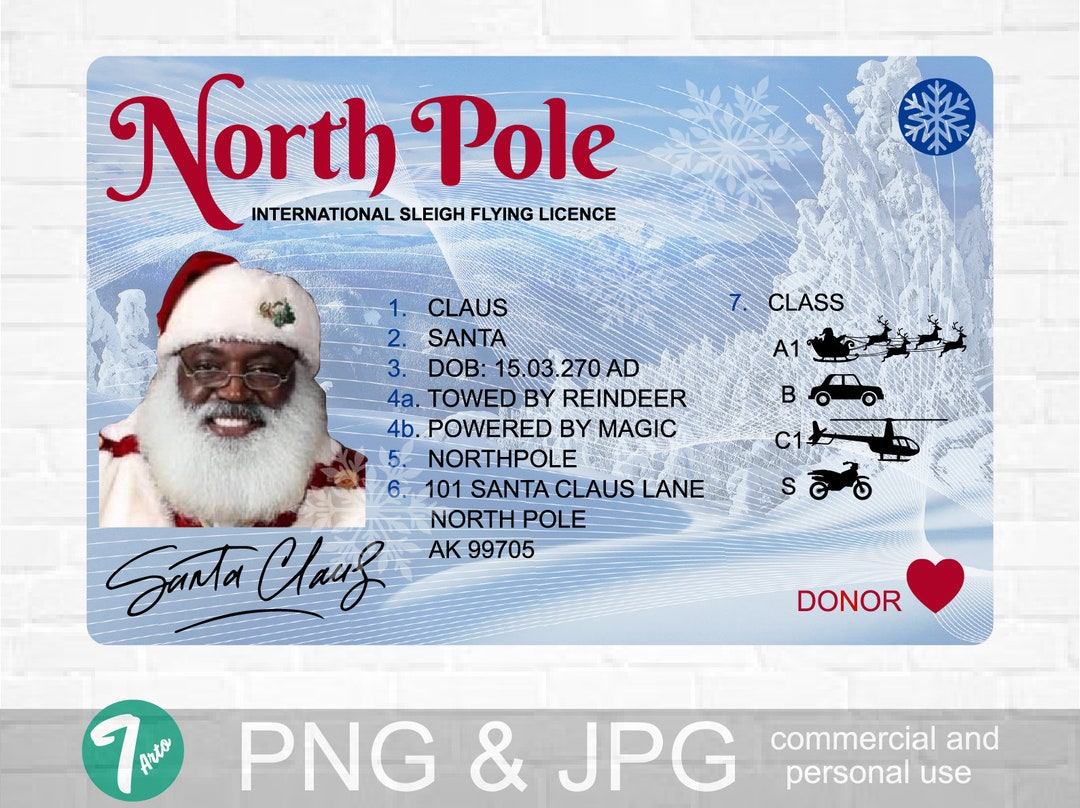 Santa Claus License PNG, Christmas, North Pole , Santa's Lost Driver's ...