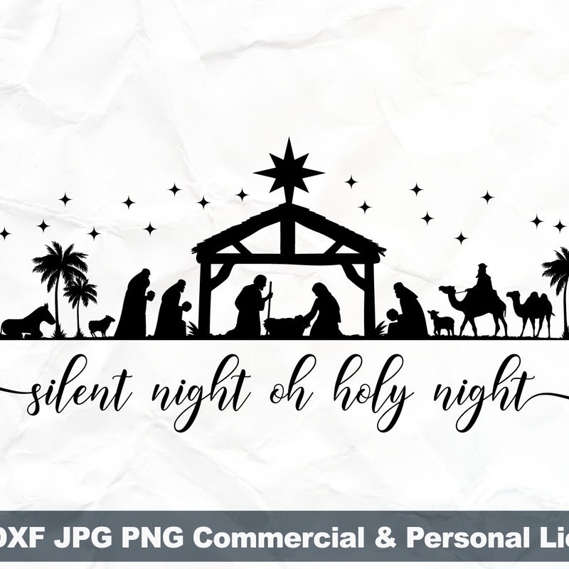 Silent Night Clipart - Etsy