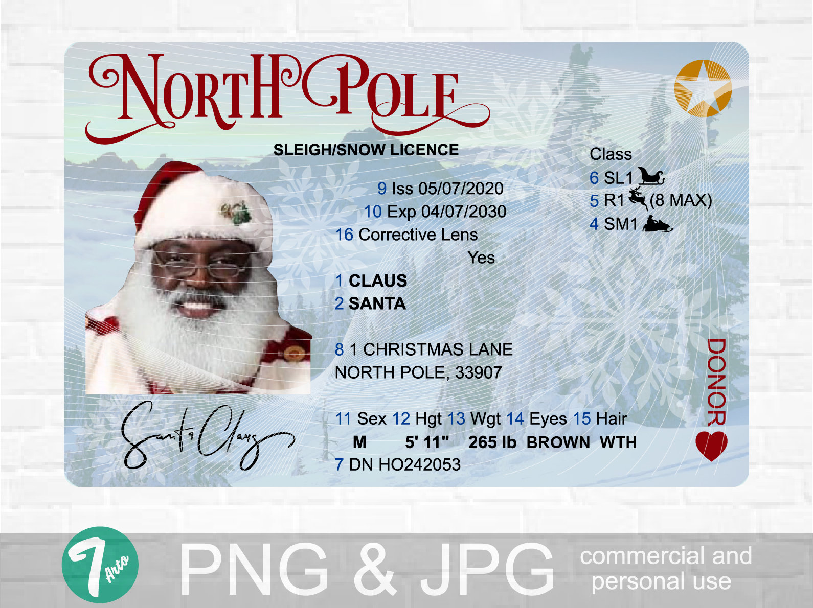 Santa Claus License PNG, Santa's Lost Driver's License Jpg, Santa Png ...