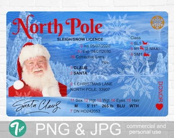 Santa Claus License PNG, Christmas, North Pole , Santa's Lost Driver's ...