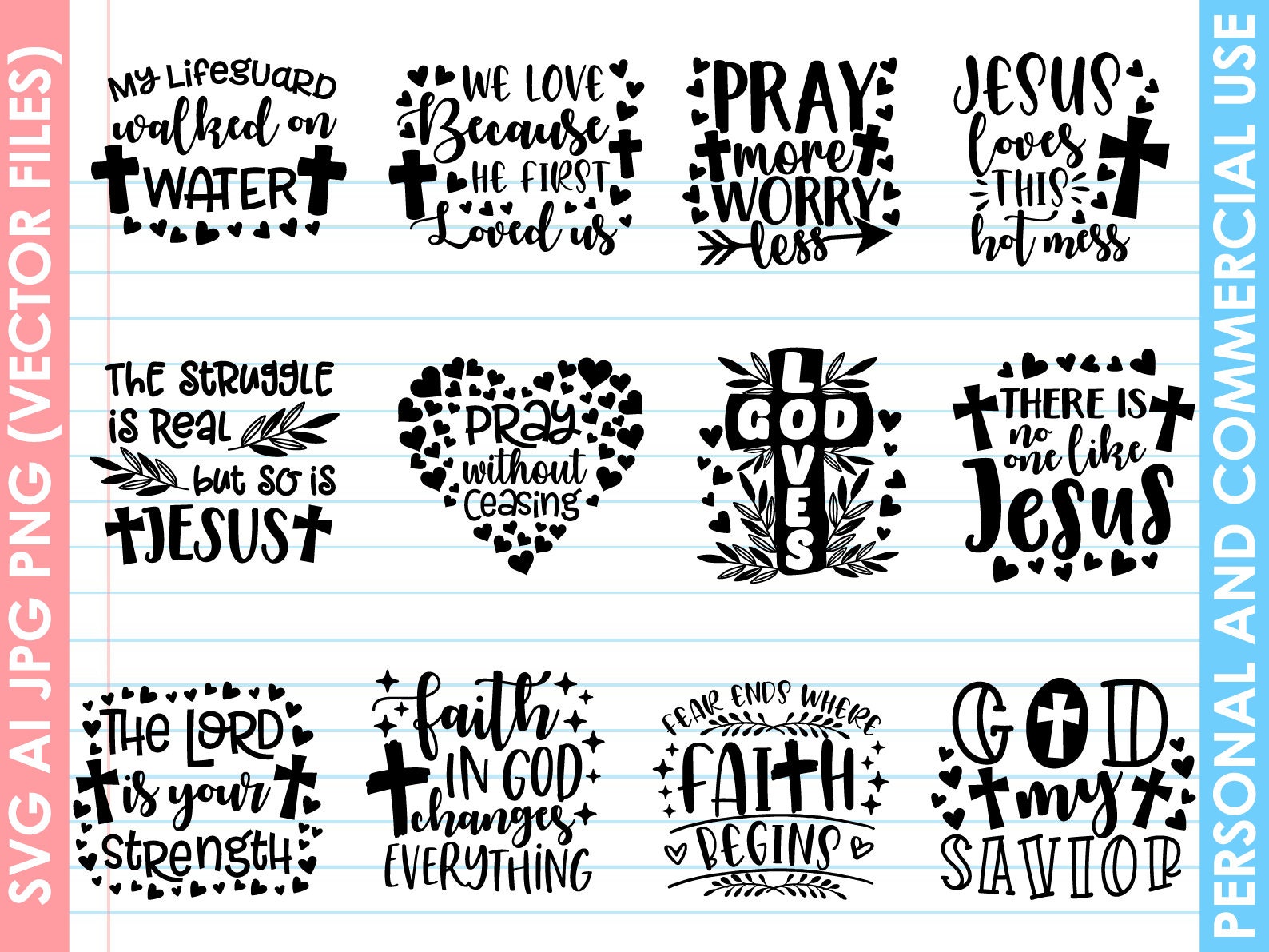 Religious Svg Bundlereligious Svgchristian Svgjesus Svg - Etsy