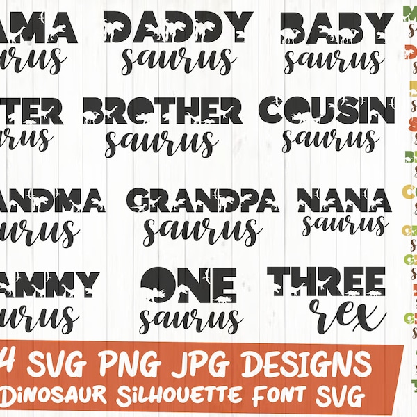 Family Saurus Svg - Etsy