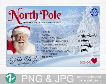 Santa Claus License PNG, Christmas, North Pole , Santa's Lost Driver's ...