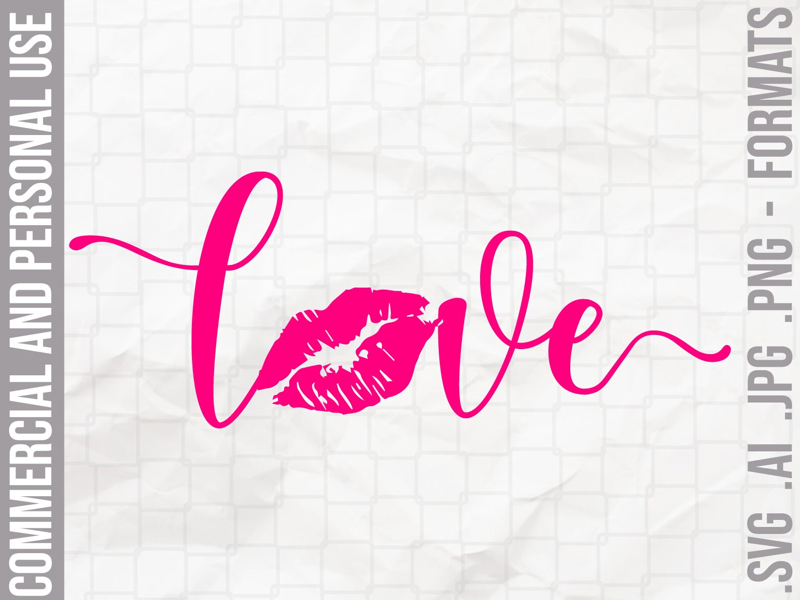 Love SVG Kiss Svg Valentines Svg Lips Svg Valentine's - Etsy