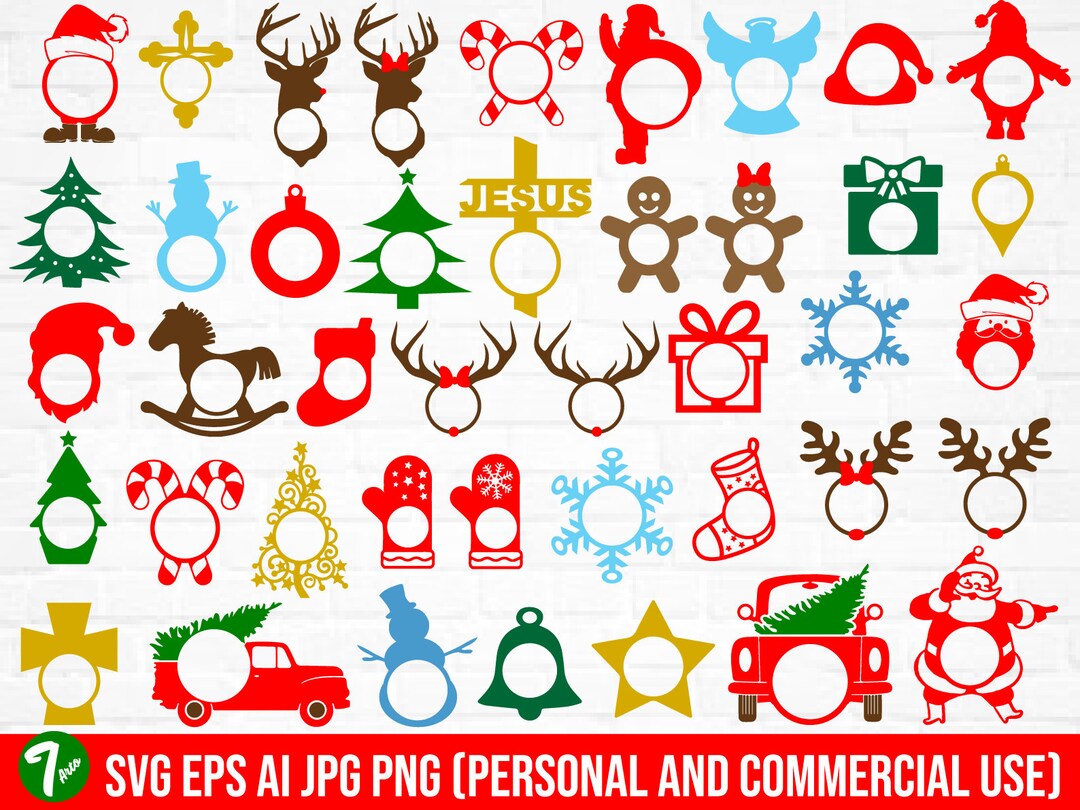 Christmas Monogram Bundle SVG Files, Christmas Tree Monogram Svg, Santa ...