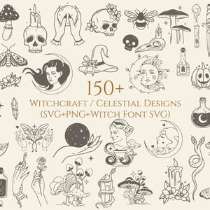 150 Witch Svg Bundle | Witchcraft Svg | Witches Svg | Svg | Magic Svg ...