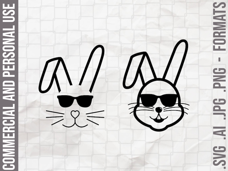 Cool Bunny Svg Boy Bunny Svg Boy Rabbit Svg Cool Bunny Face - Etsy
