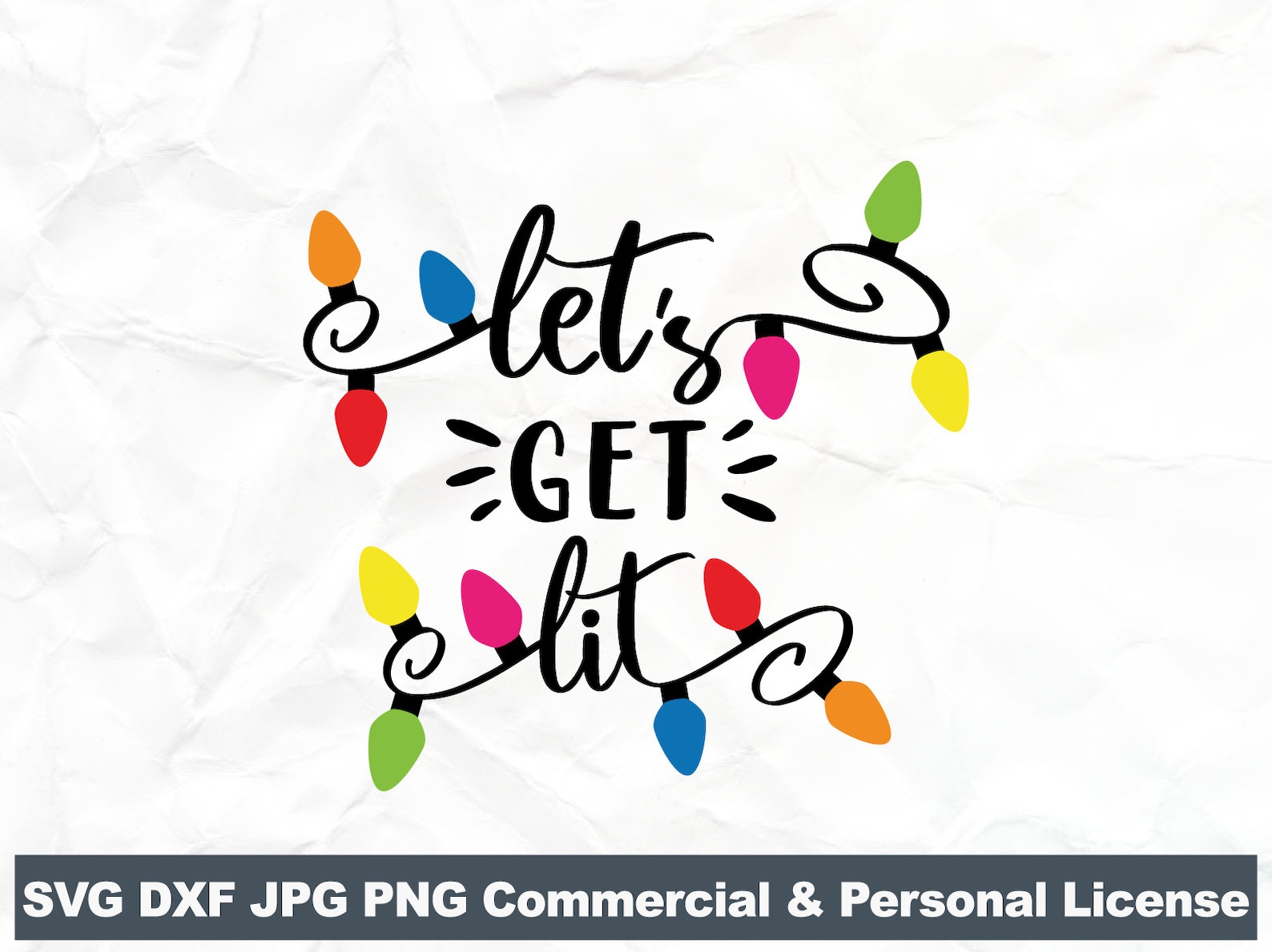 Let's Get Lit SVG Funny Holiday SVG Funny Christmas | Etsy