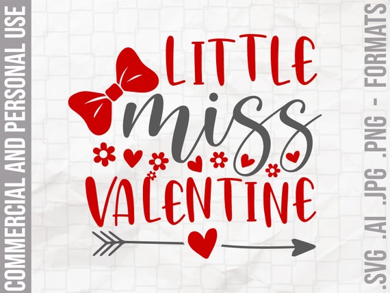 Little Miss Valentine SVG Baby Girl Onesie Svg Valentines | Etsy