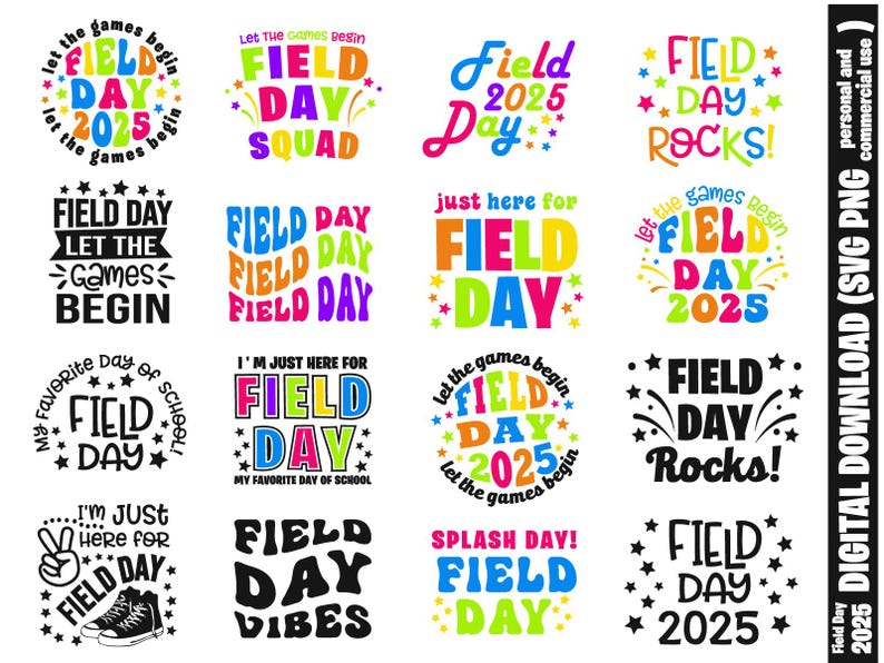 Field Day Svg Bundle, Field Day 2025 Svg, End of School Png, School ...