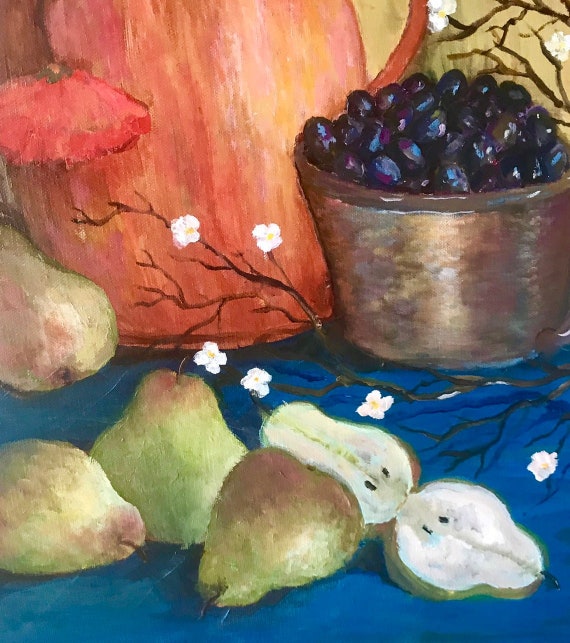 Pastel Drawing & Illustration Art & Collectibles Orange and Yellow ...