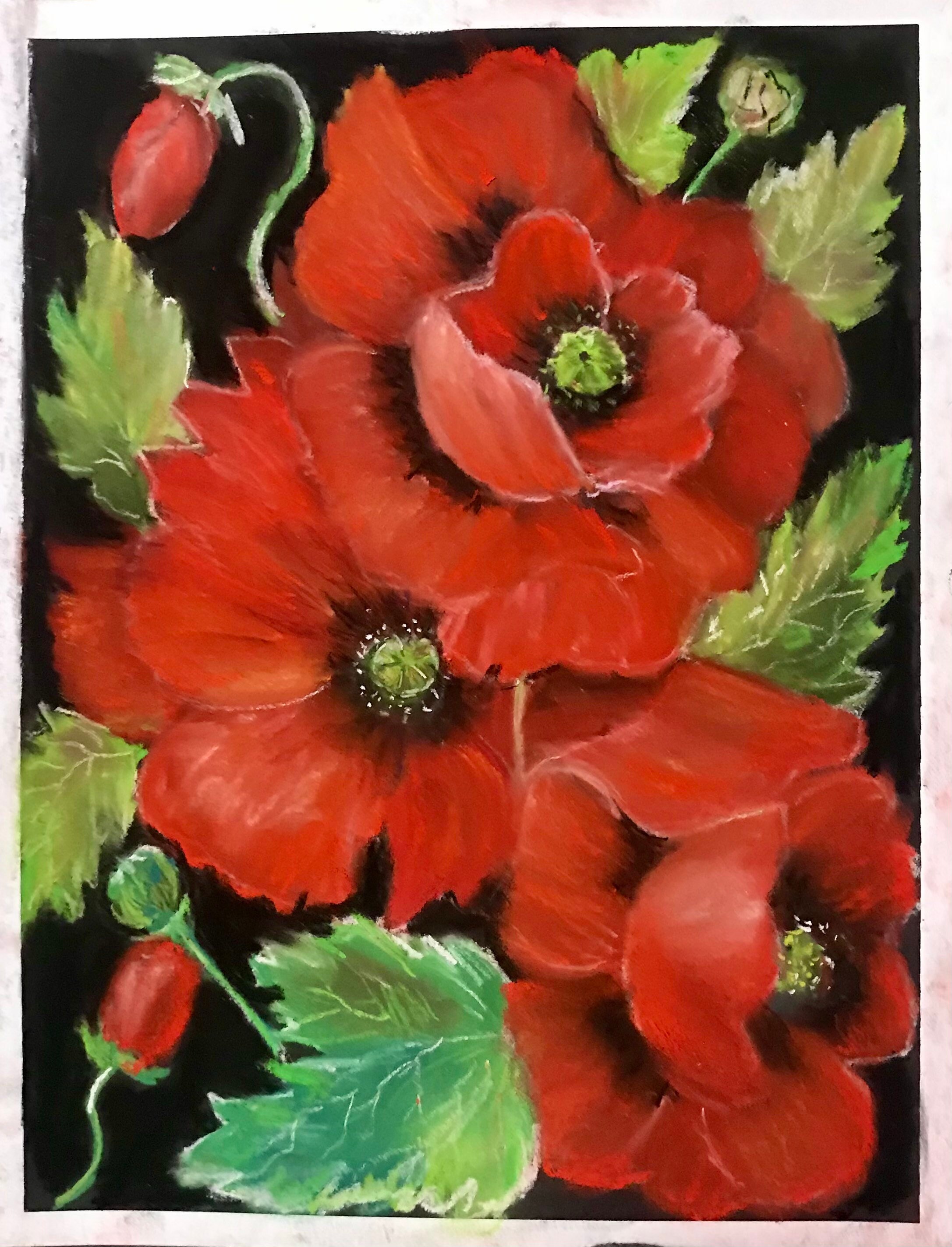 Pastel Drawing & Illustration Art & Collectibles Orange and Yellow ...