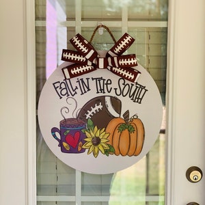 Football Front Door Hanger, Fall Football Sign, Football Front Door ...